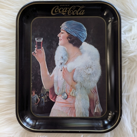 Other | Vintage Coca Cola Coke Black Flapper Girl Remake Of 192s Tray ...